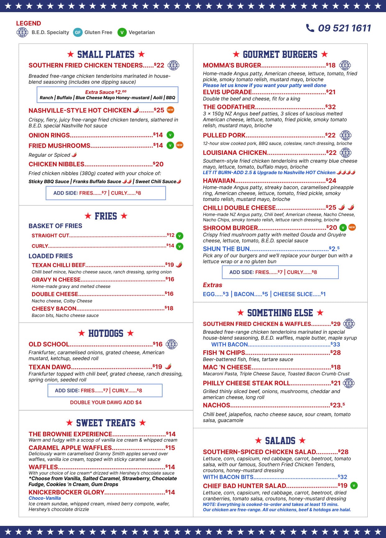 Our Menu | Bald Eagle Diner - Classic 1950s Americana Cuisine